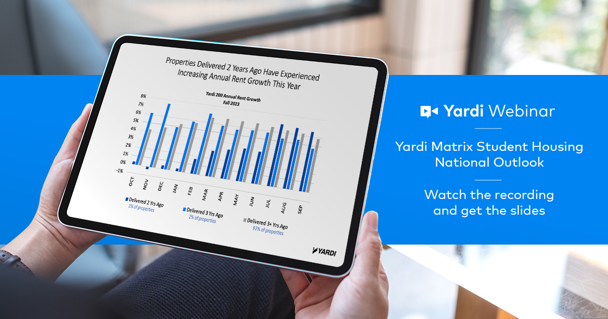 Student Housing Webinar - Fall 2023 - Yardi Matrix Blog